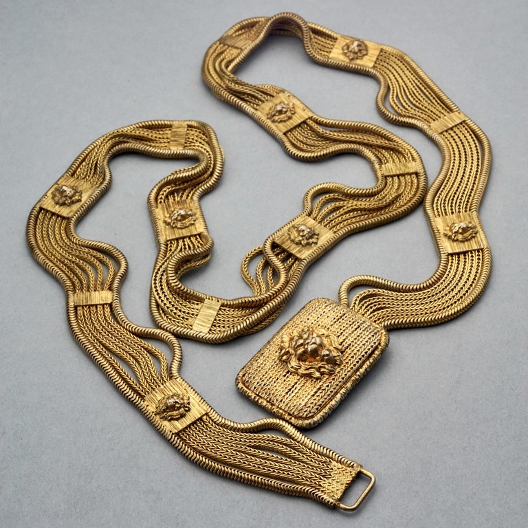 Vintage CHANEL Lion Head Multi Chain Belt For Sale at 1stDibs