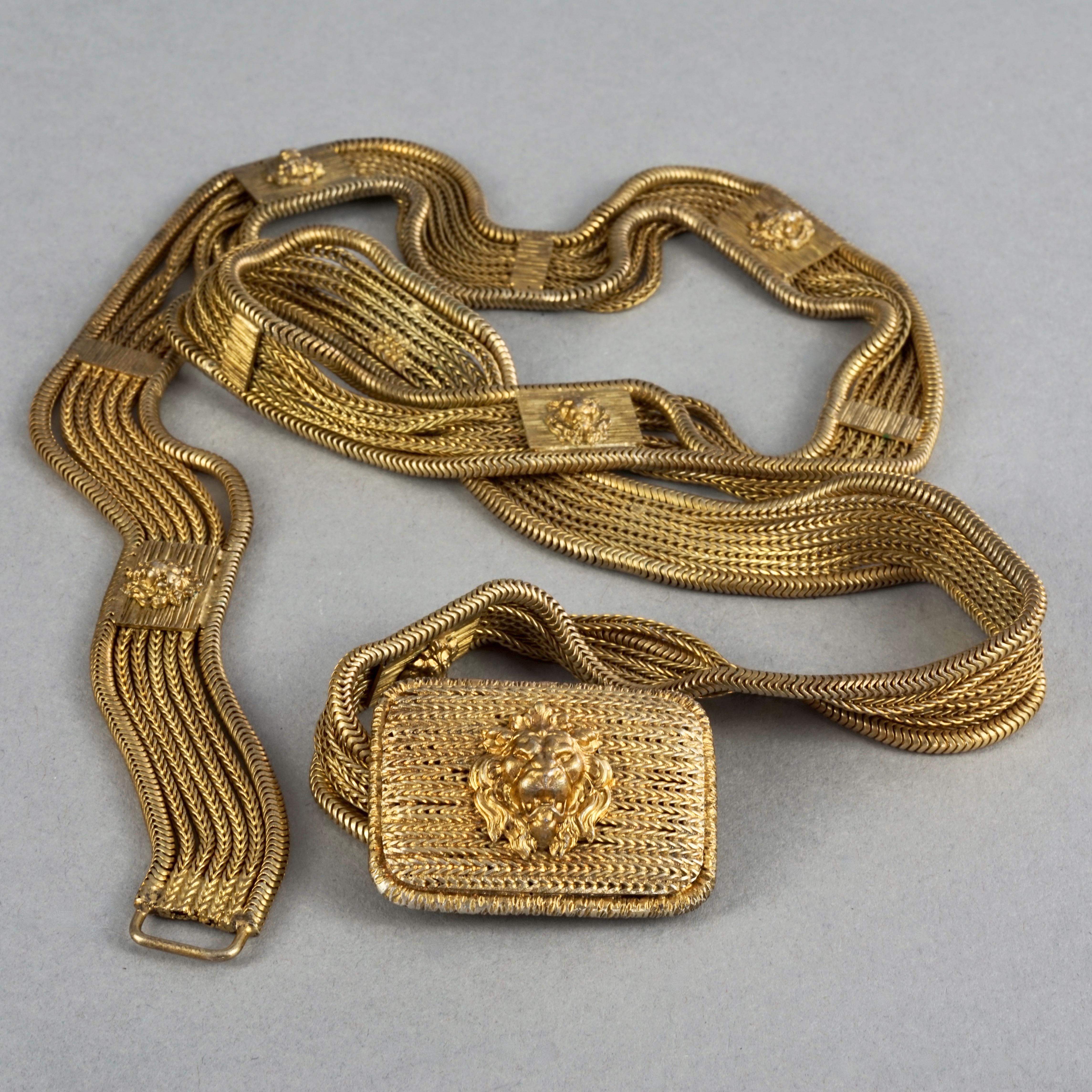 Vintage CHANEL Lion Head Multi Chain Belt For Sale at 1stDibs