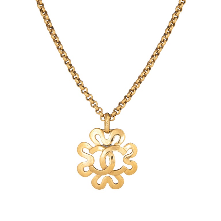 Vintage Chanel Necklace Circa 1995 Spring Flower Long CC Logo Yellow ...