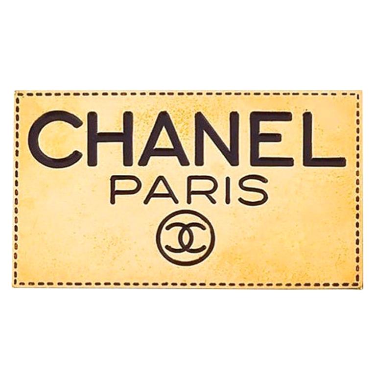 Vintage Chanel Paris Logo Brooch For Sale at 1stDibs