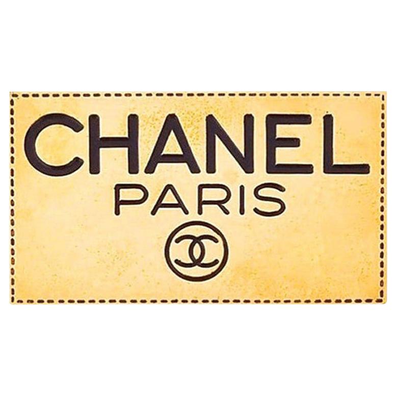 Vintage Chanel Paris Logo Brooch For Sale at 1stDibs