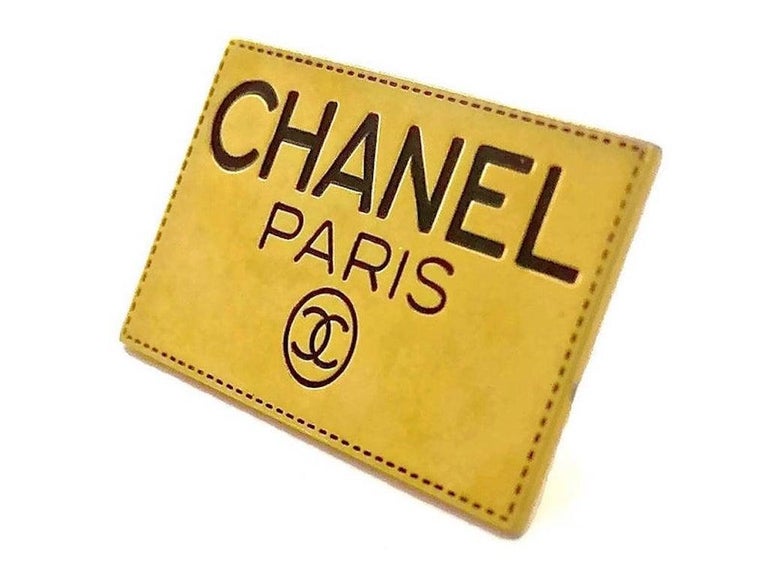 Vintage CHANEL PARIS Logo Name Plate Brooch at 1stDibs | vintage chanel ...