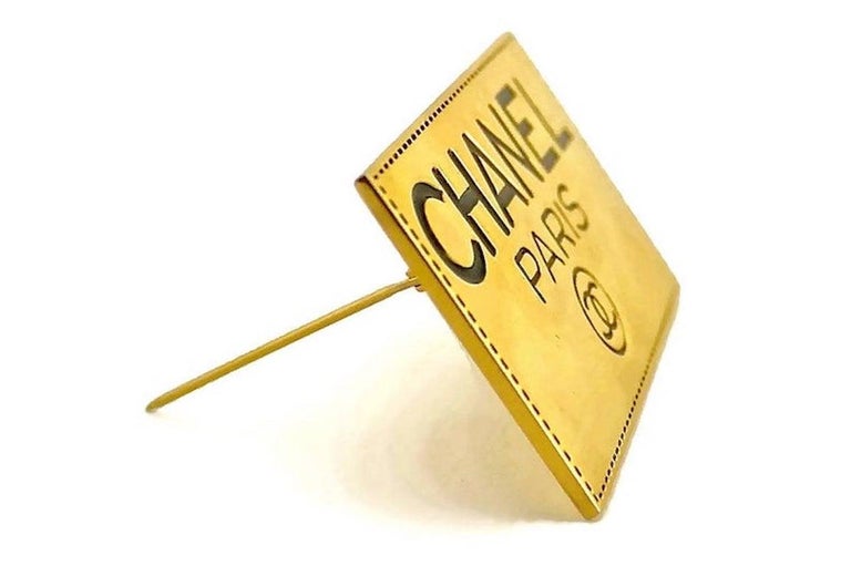 Vintage CHANEL PARIS Logo Name Plate Brooch at 1stDibs | vintage chanel ...