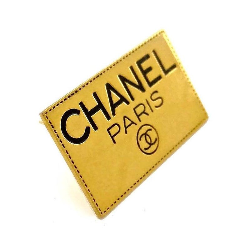 Vintage CHANEL PARIS Logo Name Plate Brooch at 1stDibs | vintage chanel ...