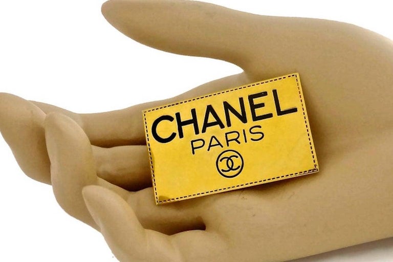 Vintage CHANEL PARIS Logo Name Plate Brooch at 1stDibs | vintage chanel ...