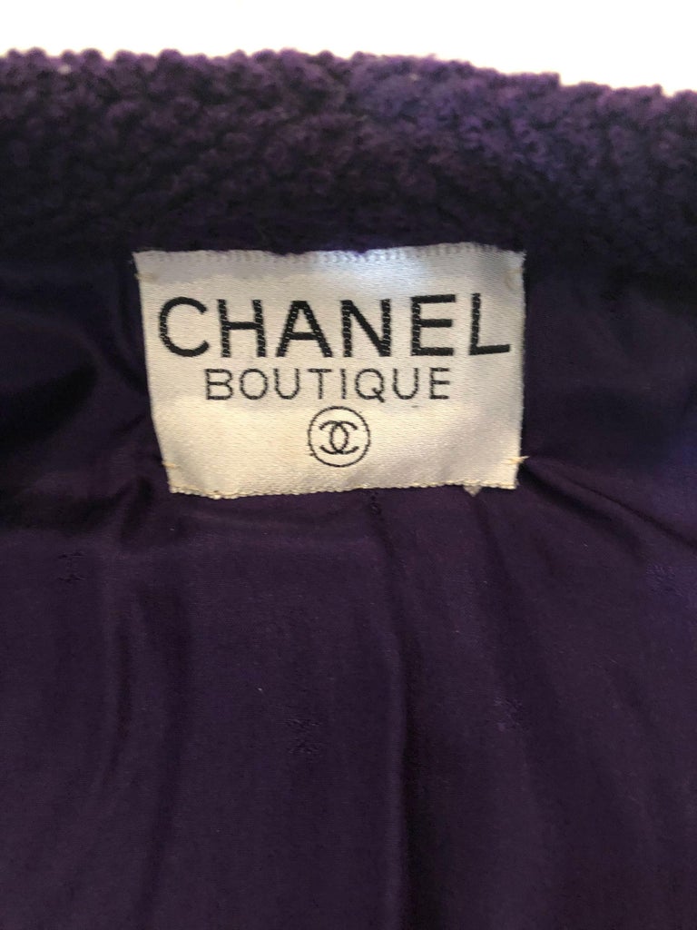 Vintage Chanel Purple Boucle Jacket at 1stDibs