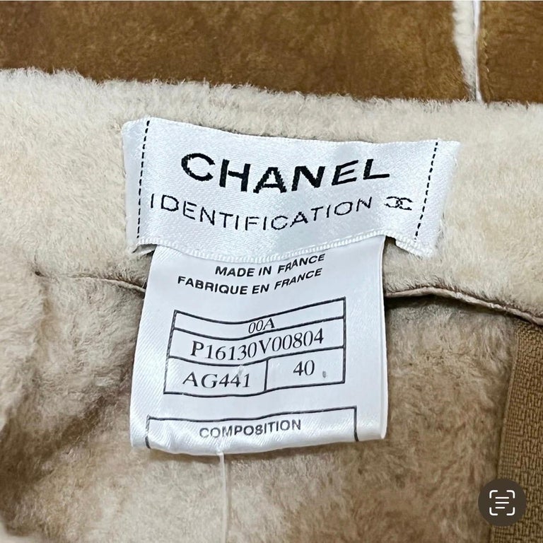Vintage Chanel Wool Shearling Skirt FW2000 For Sale at 1stDibs
