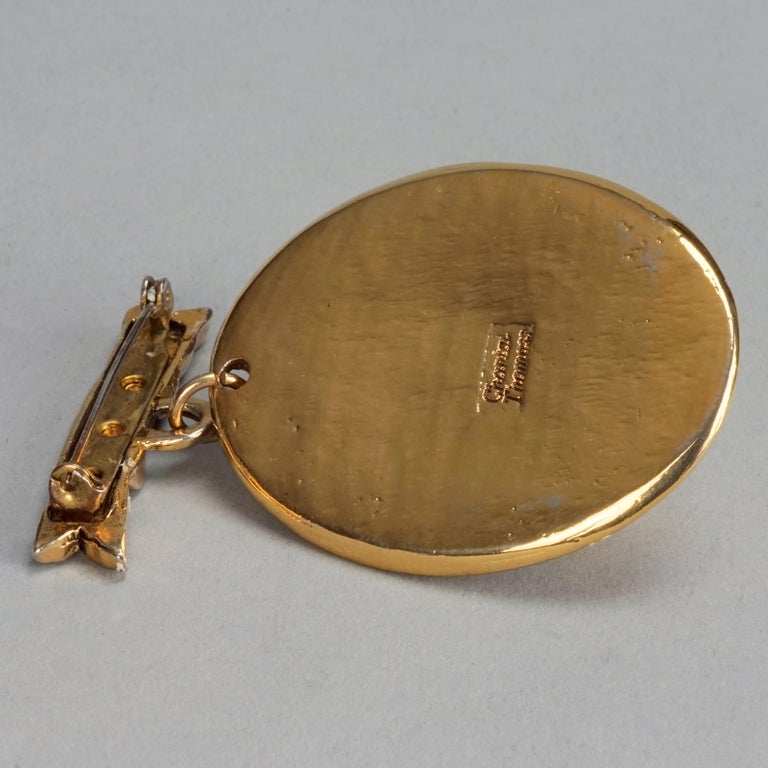 Vintage CHANTAL THOMASS Flower Hat Dangling Brooch For Sale at 1stDibs