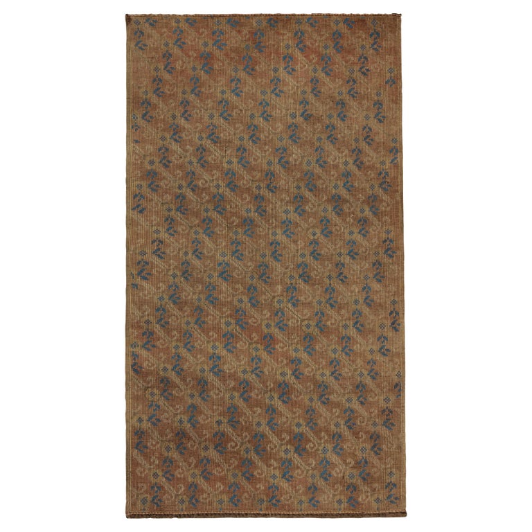 Vintage Chaput Style Kilim in Brown Pink Undertone and Blue Accents by ...