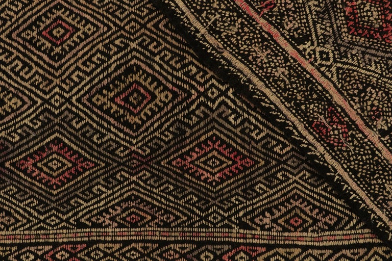 Vintage Chaput Tribal Kilim Beige-Brown and Red Diamond Pattern by Rug ...