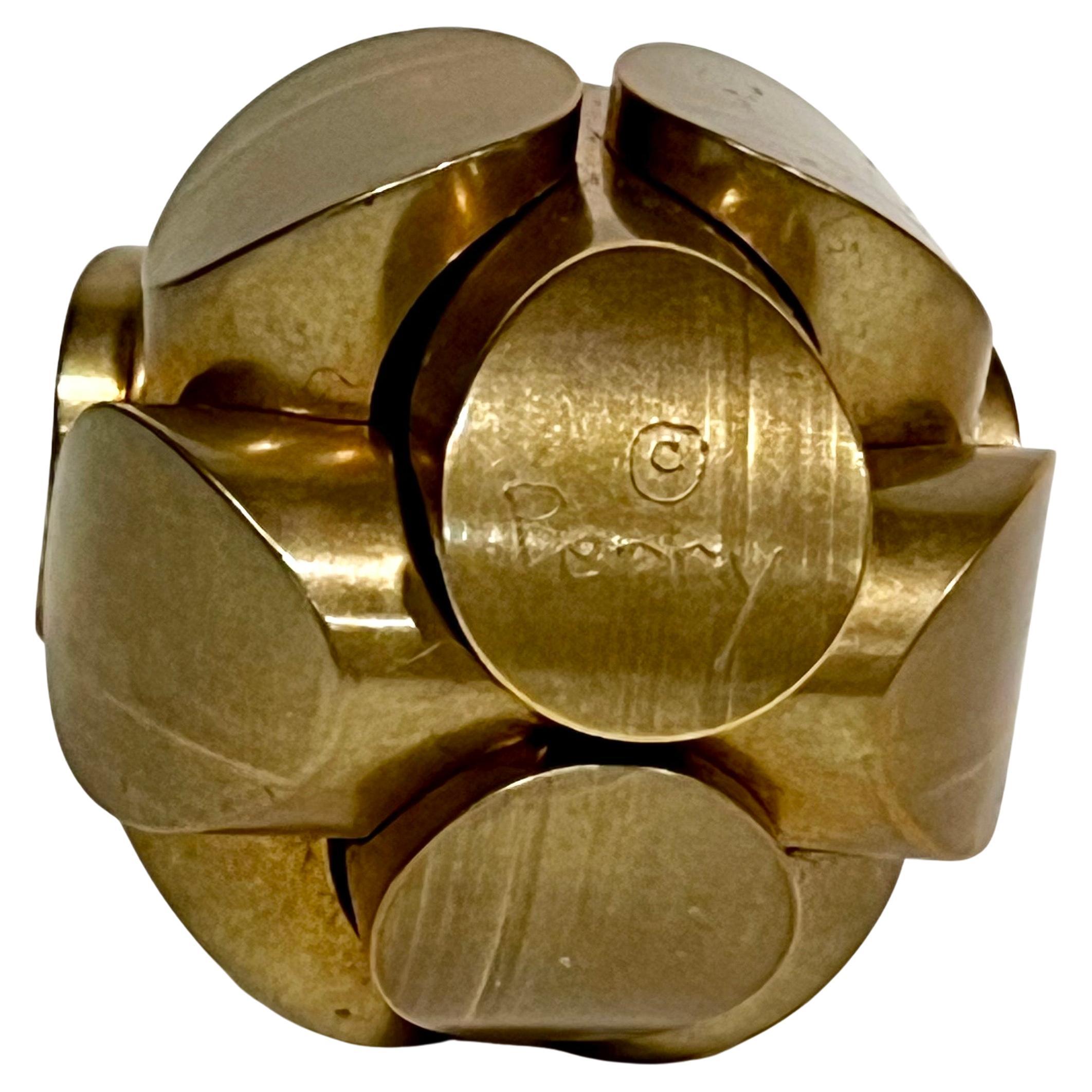 Vintage Charles Perry Brass “Ball Puzzle” c1982 For Sale at 1stDibs