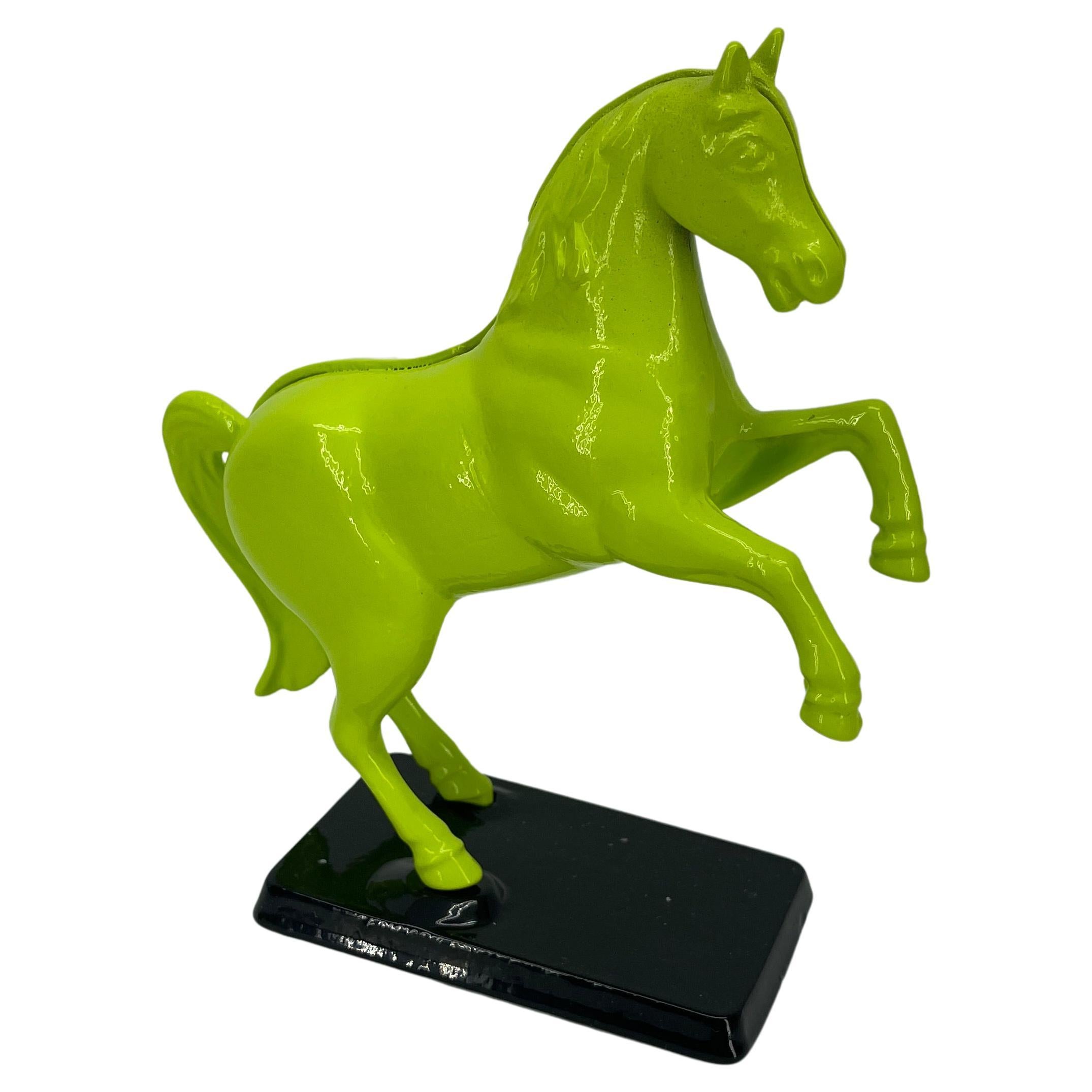 Vintage Chartreause Cast Iron Horse Money Bank Sculpture, circa 1950's ...