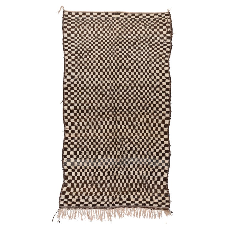 Vintage Checkered Moroccan Rug For Sale at 1stDibs