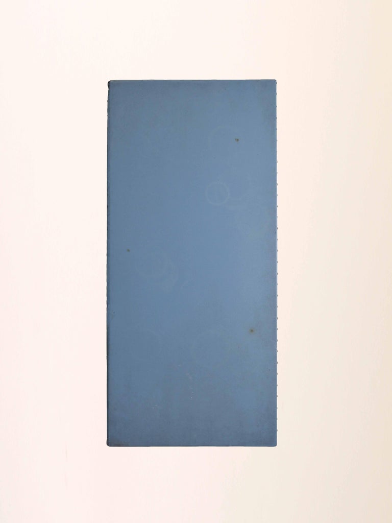 Vintage Chest of Drawers with Light Blue Leatherette For Sale at 1stDibs