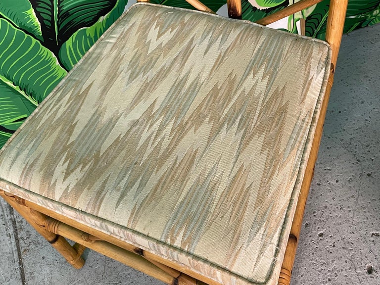 Vintage Chevron Rattan Dining Chairs, Set of 6 For Sale at 1stDibs