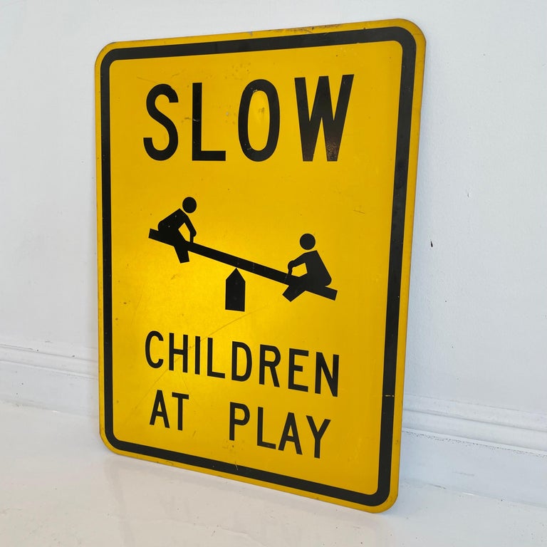 Vintage Children at Play Sign For Sale at 1stDibs | slow children at ...