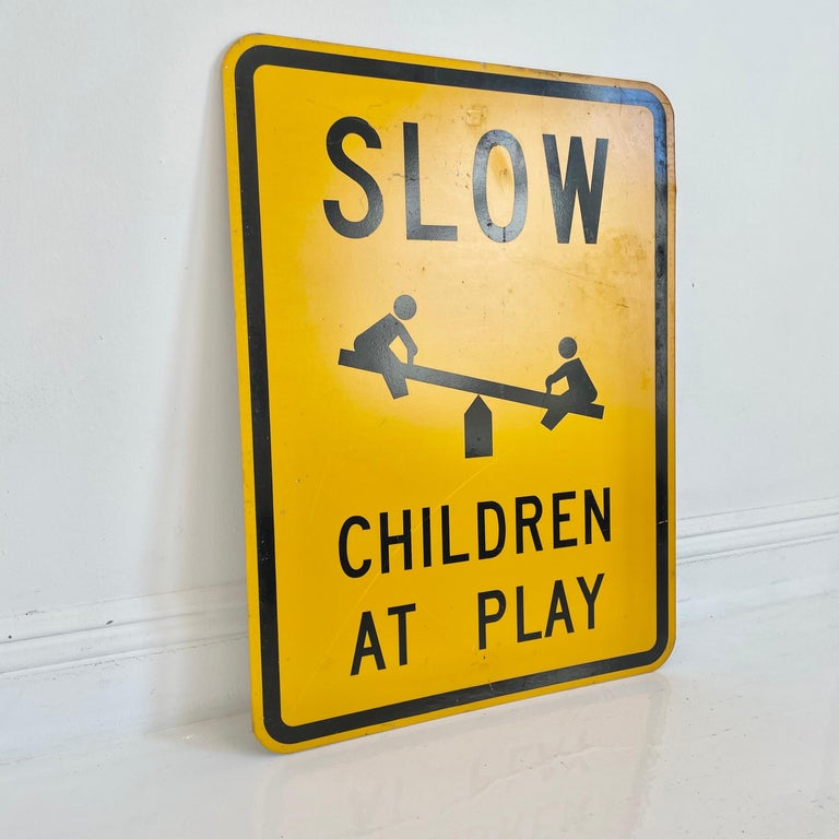 Vintage Children at Play Sign For Sale at 1stDibs | slow children at ...