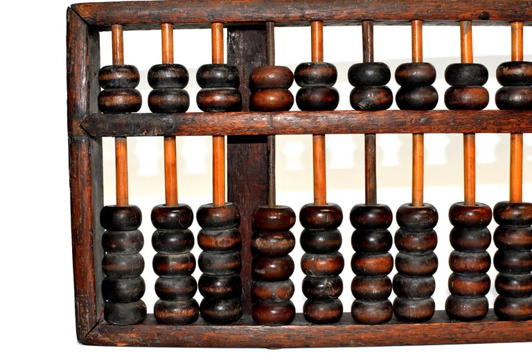 Vintage Chinese Abacus, Authentic, Solid Wood For Sale at 1stdibs