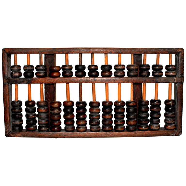 Vintage Chinese Abacus, Authentic, Solid Wood For Sale at 1stdibs