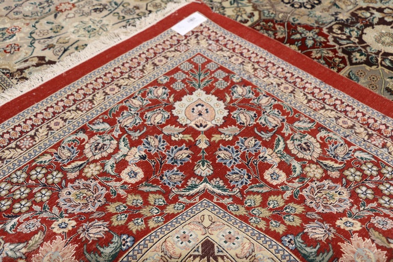 Vintage Chinese Area Rug with Tabriz Garden Design and Carolean Style ...