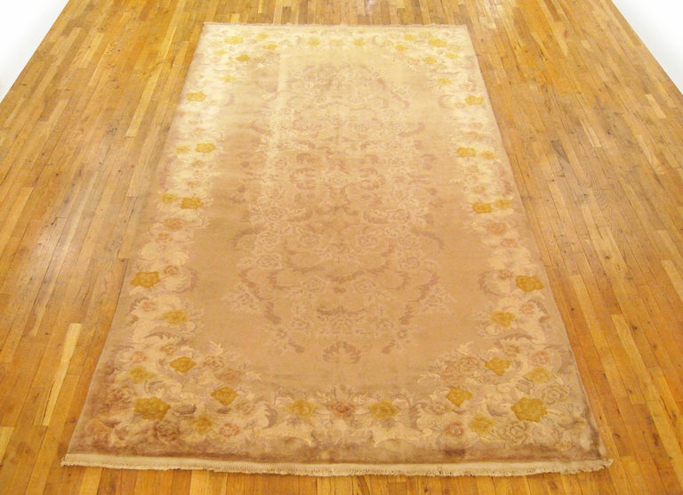 Vintage Chinese Art Deco Oriental Rug, in Gallery Size, W Flowers and ...