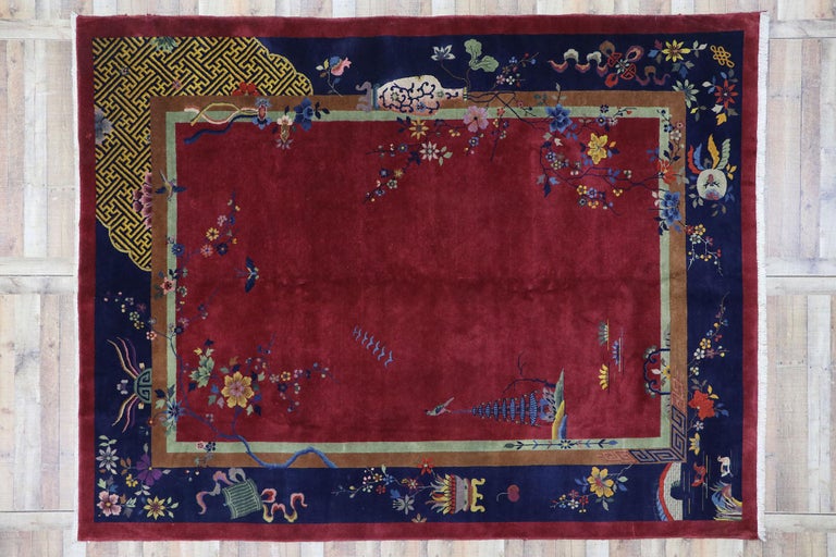 Antique Chinese Art Deco Pictorial Rug Inspired by Walter Nichols For ...