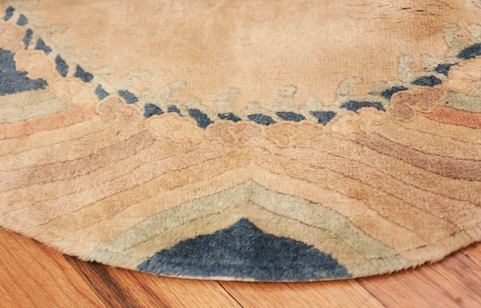 Nazmiyal Collection Vintage Chinese Art Deco Round Rug. Size: 3' 6" x 3 ...