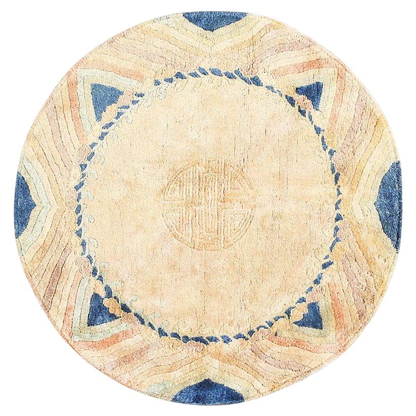 Nazmiyal Collection Vintage Chinese Art Deco Round Rug. Size: 3' 6" x 3 ...
