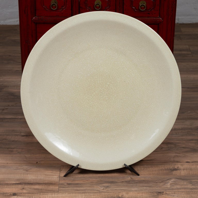 Vintage Chinese Beige Ceramic Charger Plate from the 1980s For Sale at ...