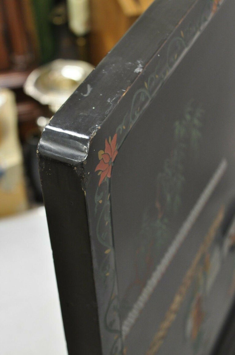 Vintage Chinese Black Lacquer Asian Fireplace Screen Fire Screen ...