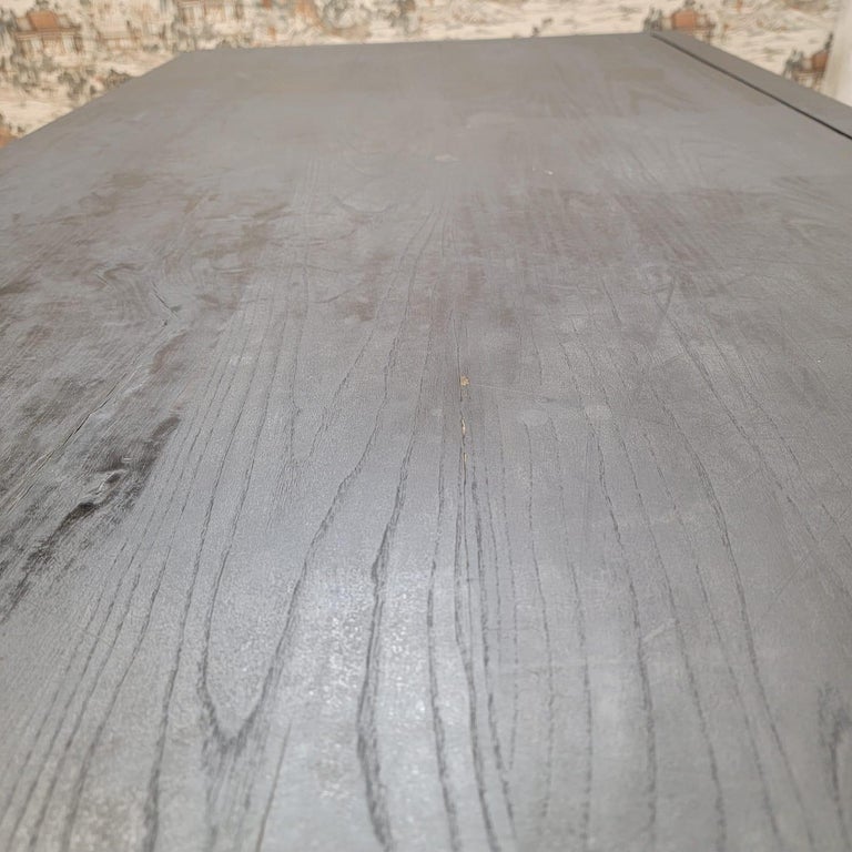 Vintage Shanxi Province Black Lacquered Elm 6 Seat Dining Table For ...