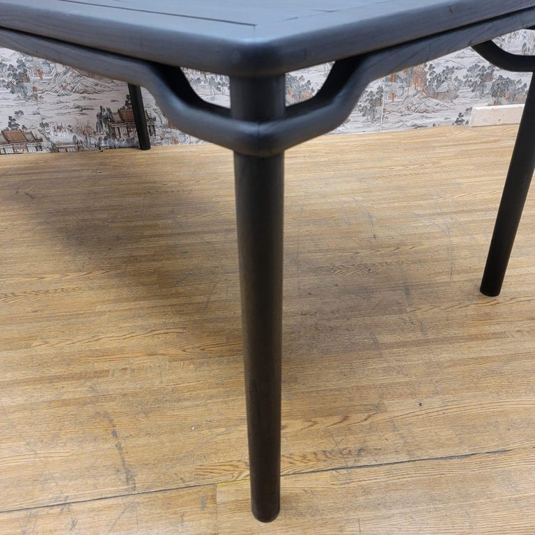 Vintage Shanxi Province Black Lacquered Elm 6 Seat Dining Table For ...