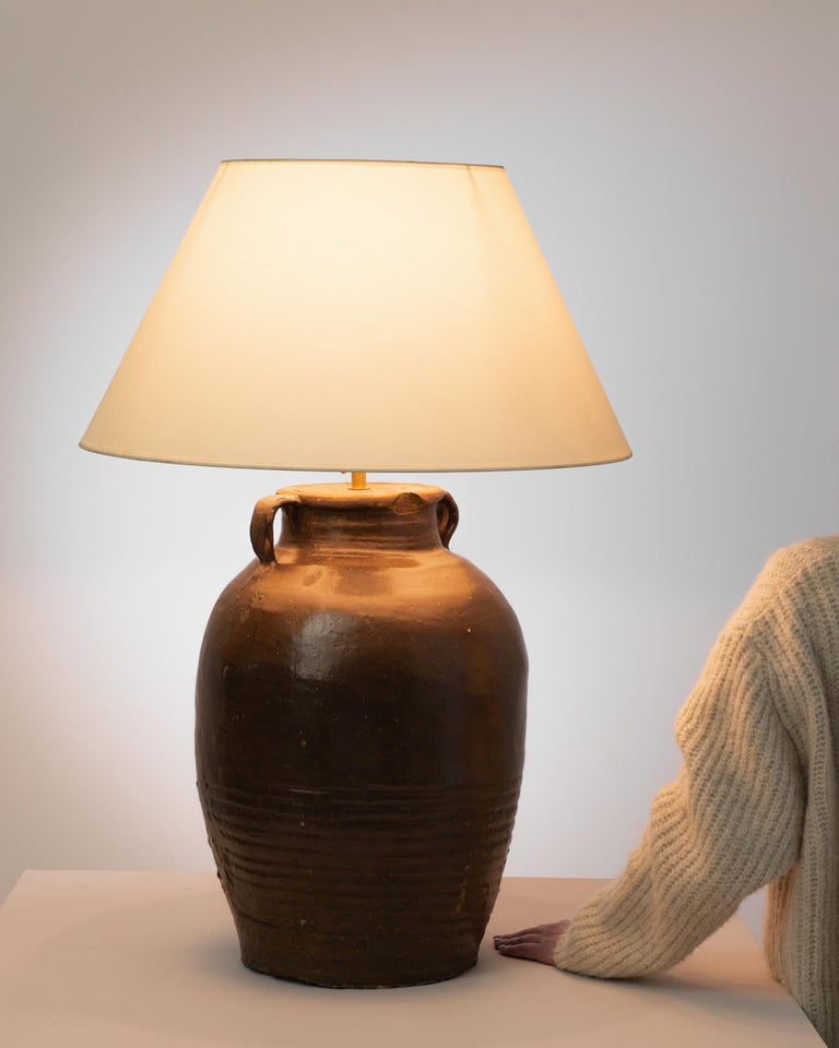 Vintage Chinese Ceramic Vase Table Lamp For Sale at 1stDibs