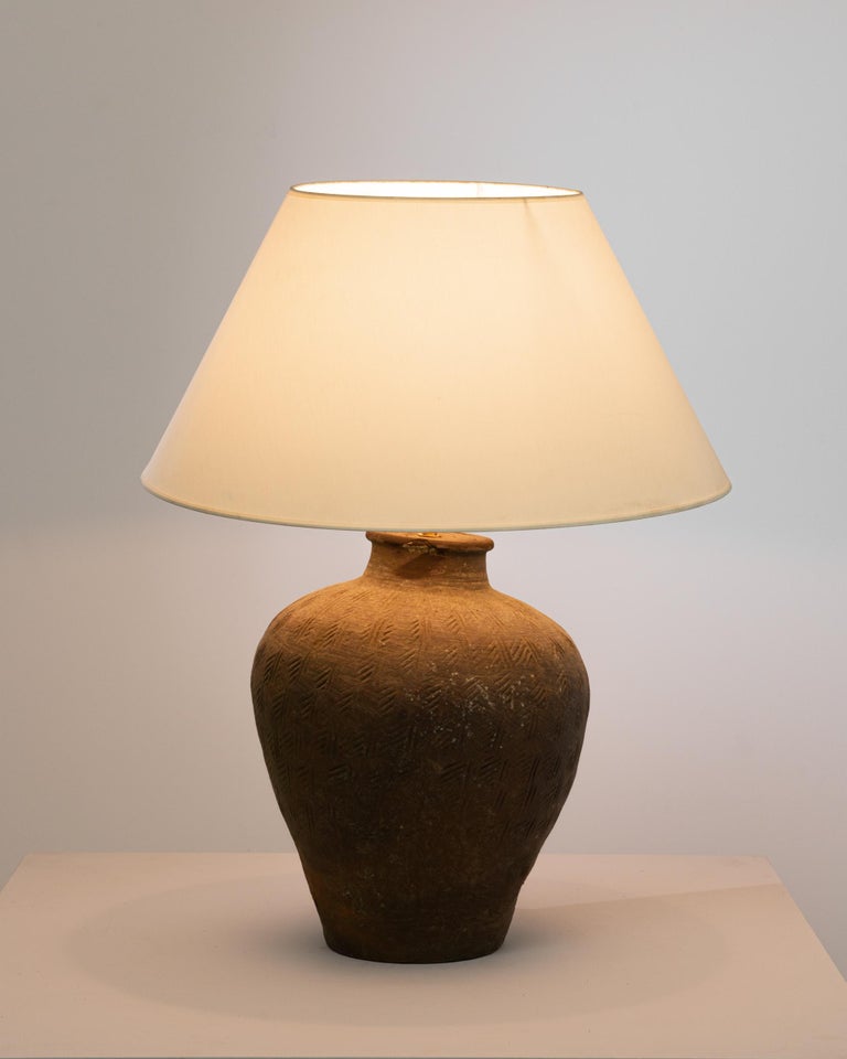 Vintage Chinese Ceramic Vase Table Lamp For Sale at 1stDibs