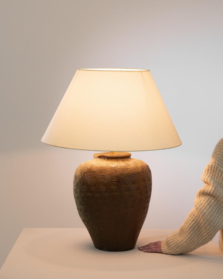 Vintage Chinese Ceramic Vase Table Lamp For Sale at 1stDibs