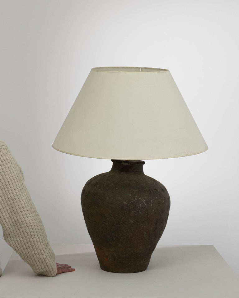 Vintage Chinese Ceramic Vase Table Lamp For Sale at 1stDibs