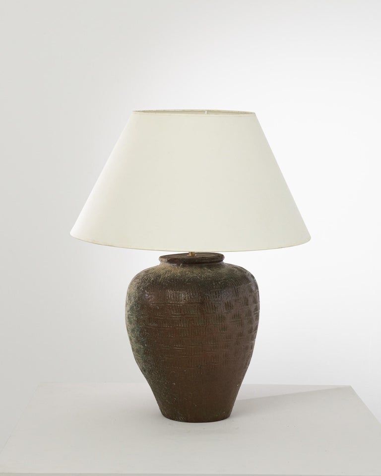 Vintage Chinese Ceramic Vase Table Lamp For Sale at 1stDibs