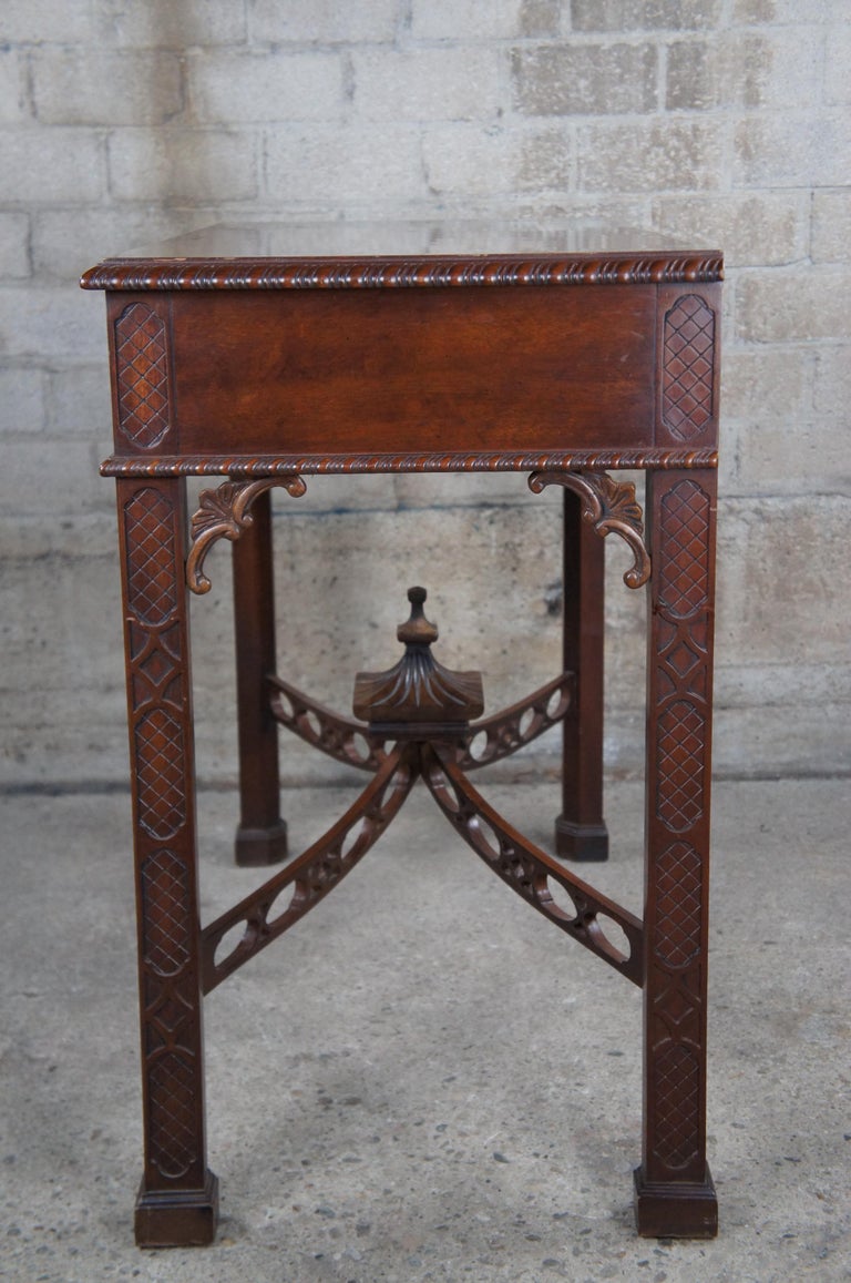 Vintage Chinese Chippendale Mahogany Carved Console Hall Table Server ...