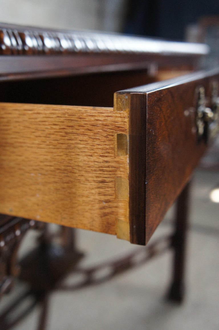 Vintage Chinese Chippendale Mahogany Carved Console Hall Table Server ...