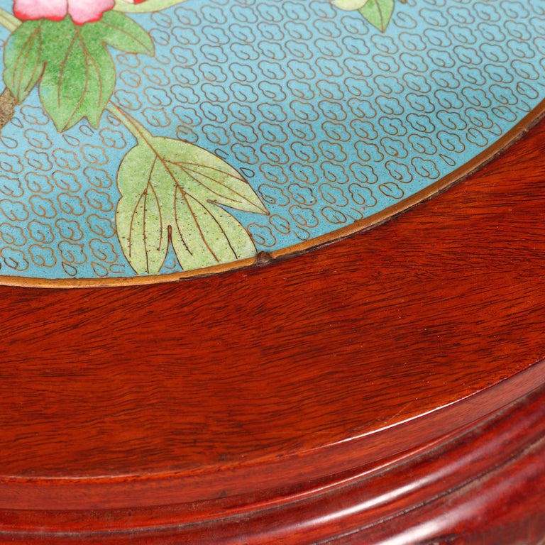 Vintage Chinese Cloisonne and Carved Mahogany Low Table, 20th Century ...