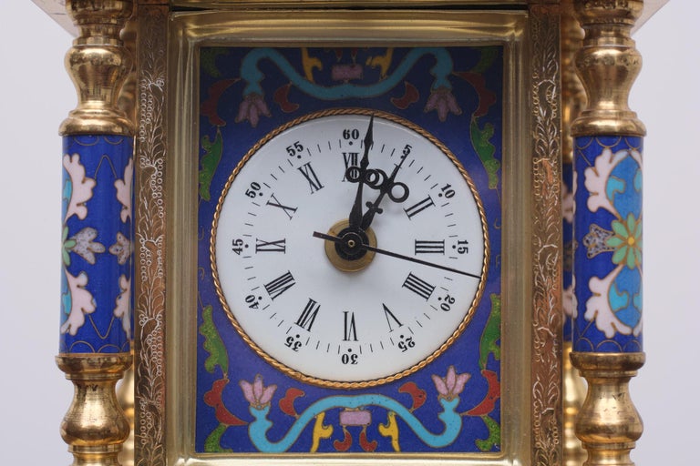 Vintage Chinese Cloisonne Mantle Clock For Sale at 1stDibs