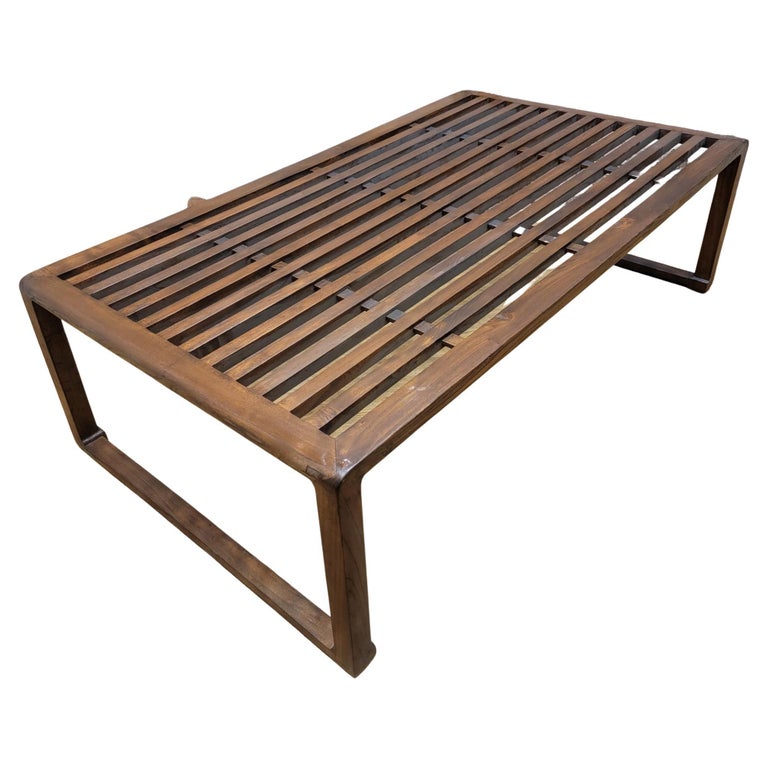 Vintage Chinese Elm Slotted Top Coffee Table For Sale at 1stDibs