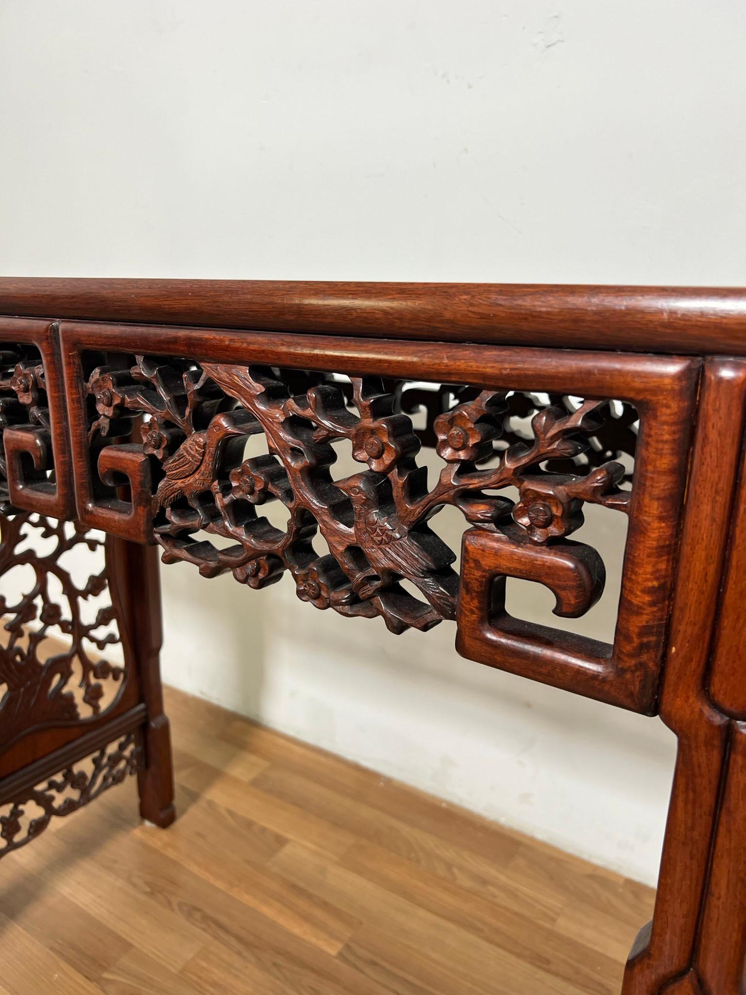 Vintage Chinese Fretwork Altar Console Table in Rosewood, circa 1960s ...