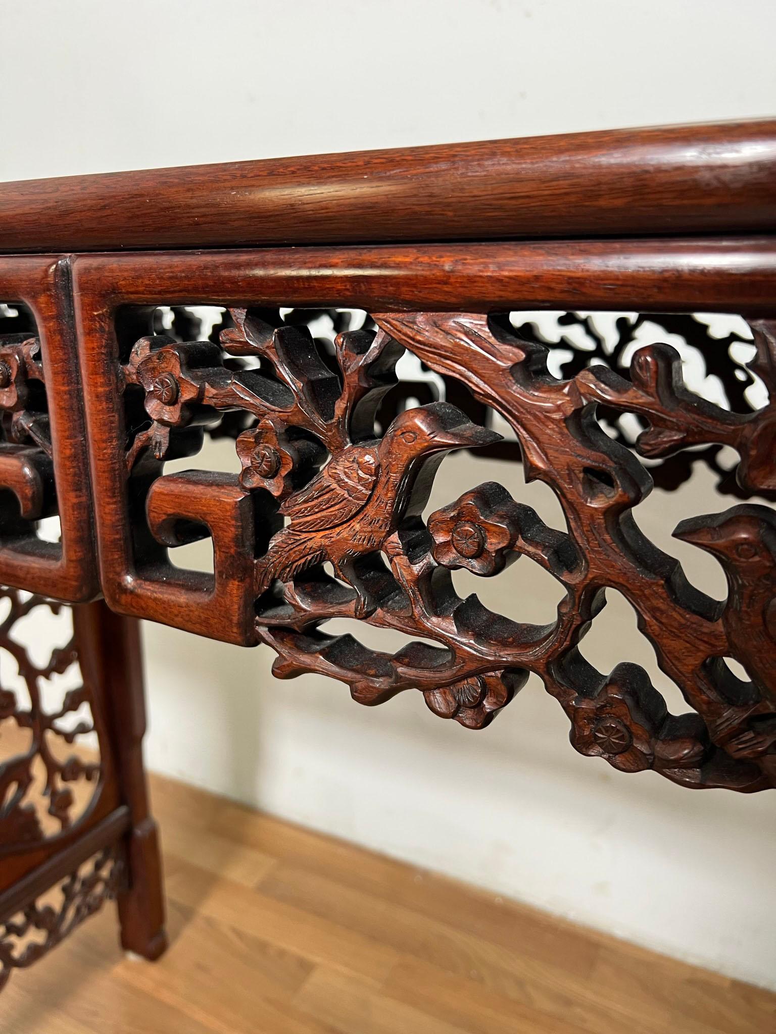 Vintage Chinese Fretwork Altar Console Table in Rosewood, circa 1960s ...