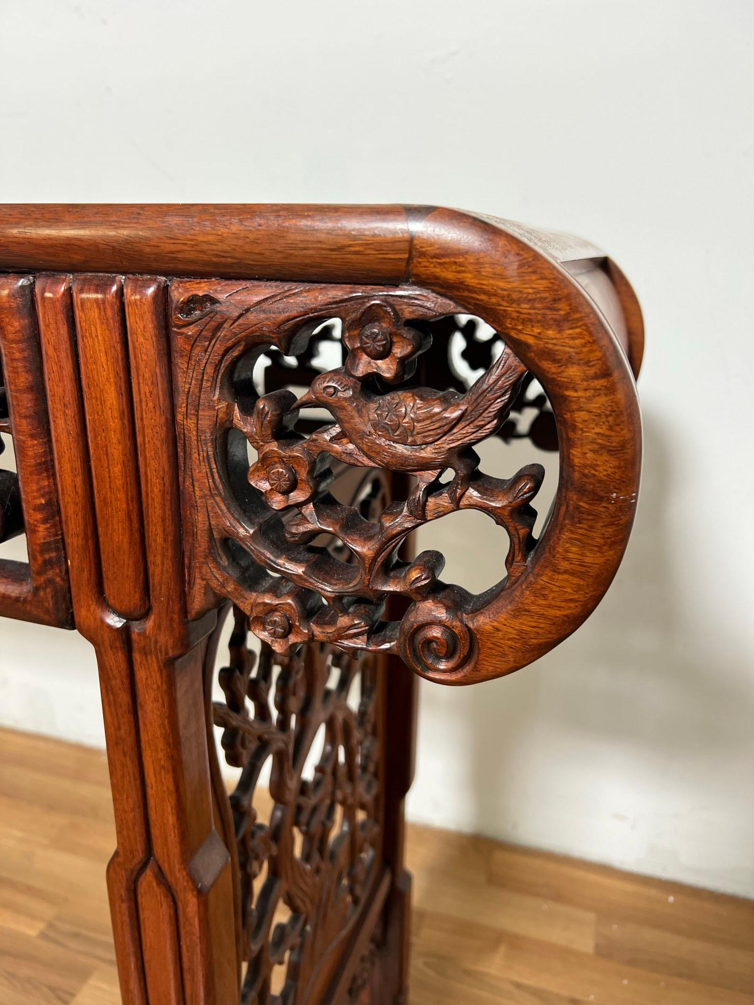 Vintage Chinese Fretwork Altar Console Table in Rosewood, circa 1960s ...