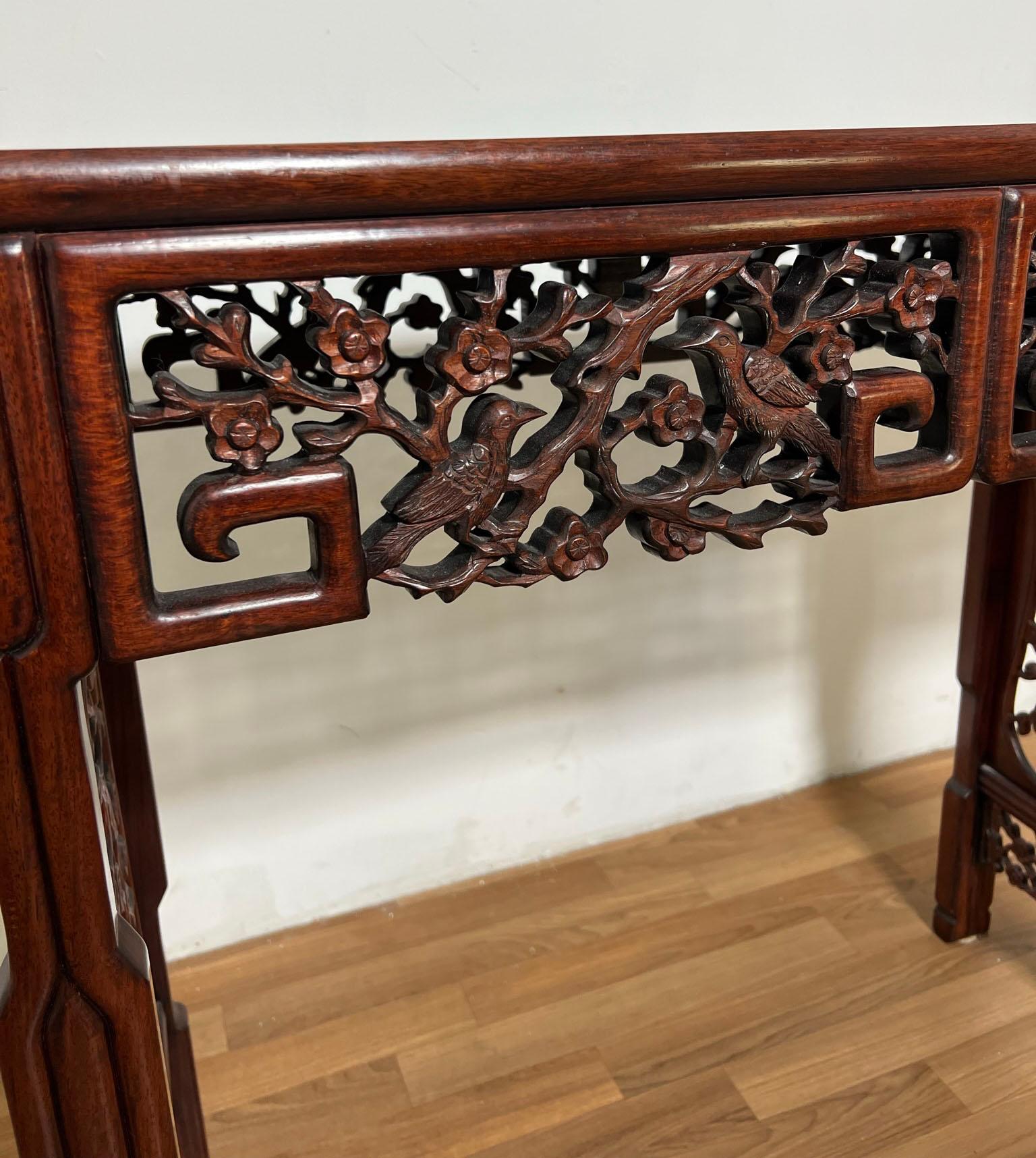 Vintage Chinese Fretwork Altar Console Table in Rosewood, circa 1960s ...