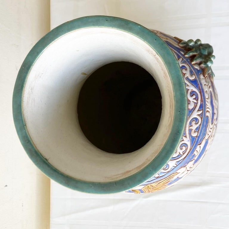 Vintage Chinese Hand Painted Porcelain Vase For Sale at 1stDibs