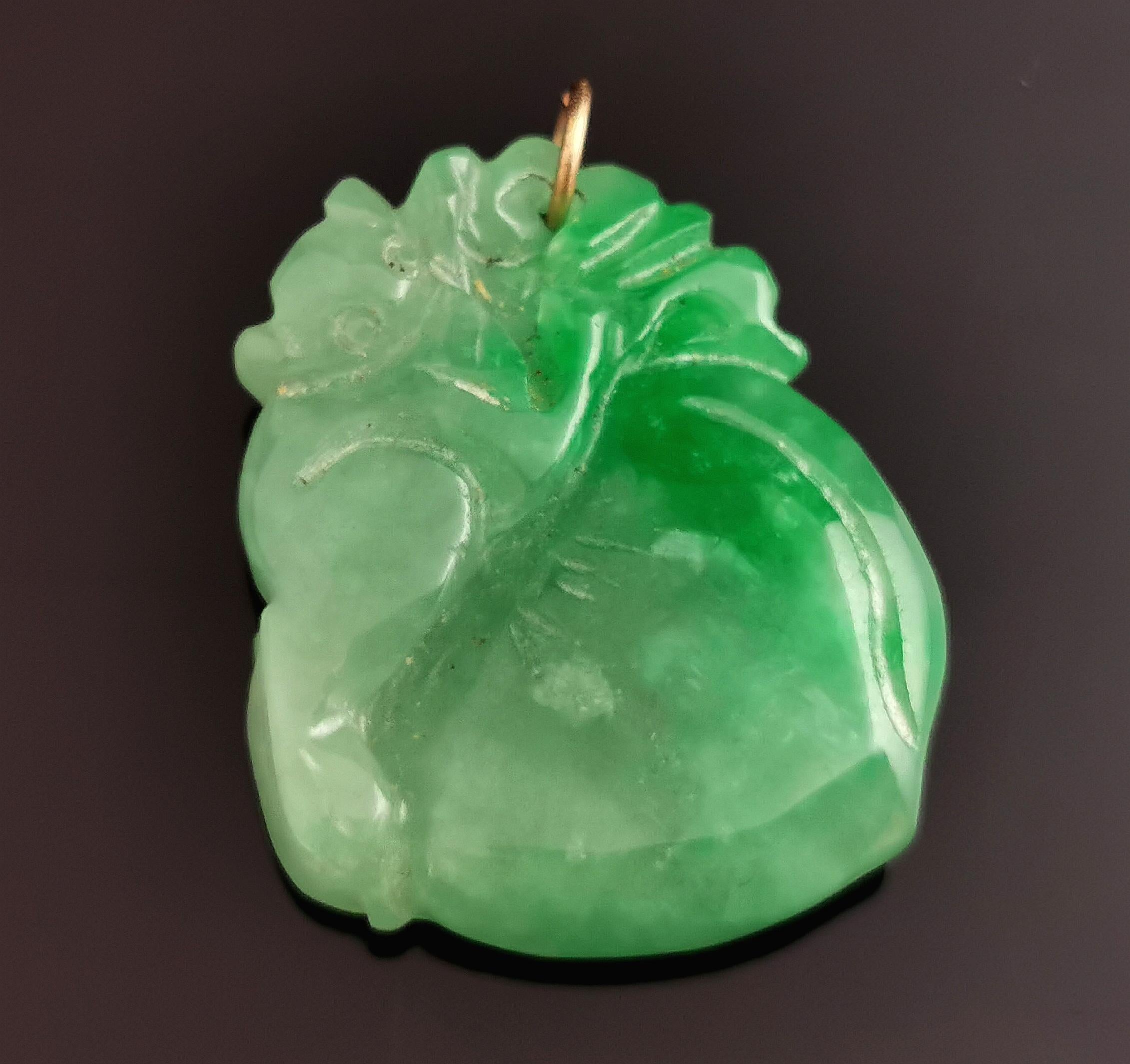 Vintage Chinese Jade pendant Monkey and Peach at 1stDibs | monkey jade ...