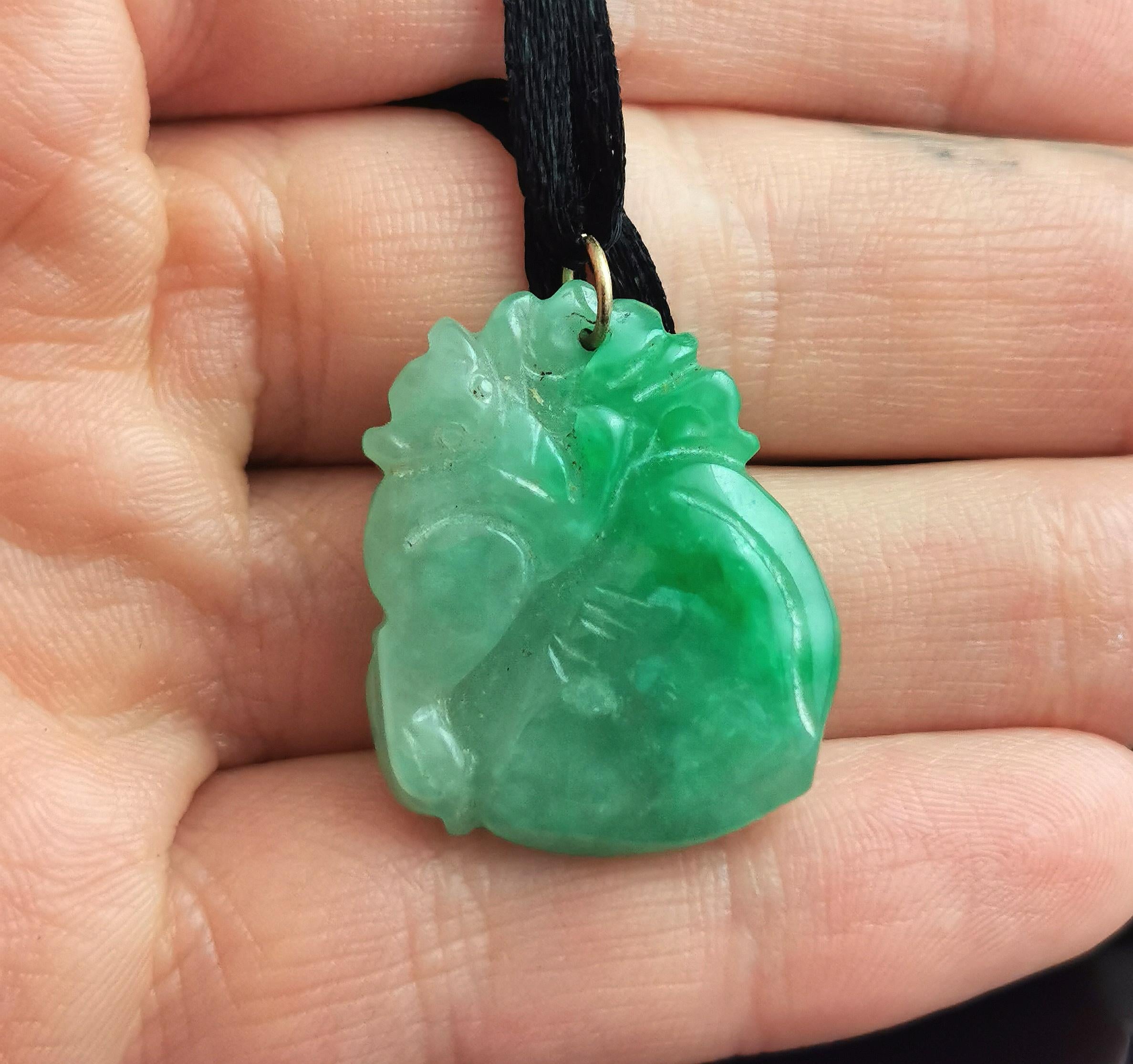 Vintage Chinese Jade pendant Monkey and Peach at 1stDibs | monkey jade ...
