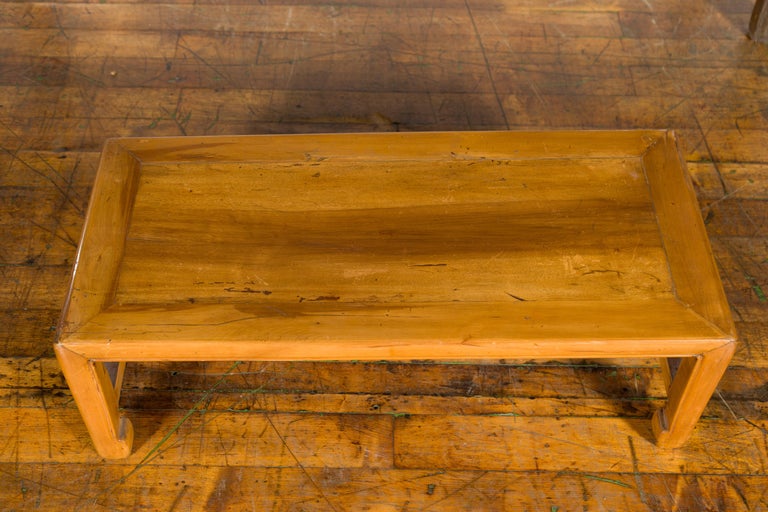 Vintage Chinese Low Kang Table with Horse Hoof Feet and Pierced Sides ...